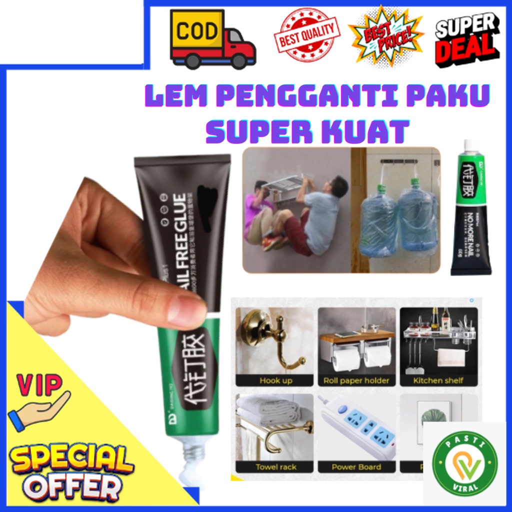 Jual Lem Pengganti Paku Tembok Dinding / Lem Perekat Dinding / Lem ...