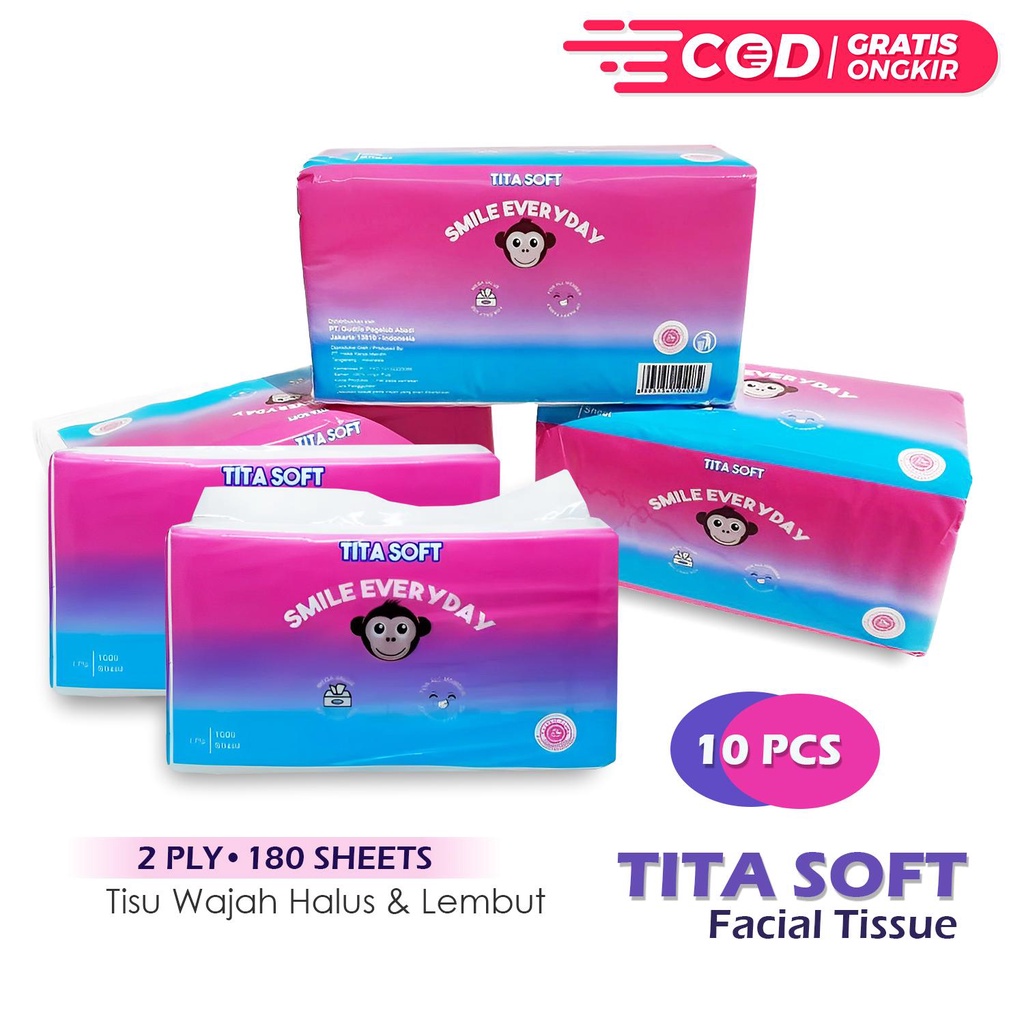 Jual 10pc Tisu Tita Soft 180 Sheet Facial Tissue TERMURAH | Shopee ...