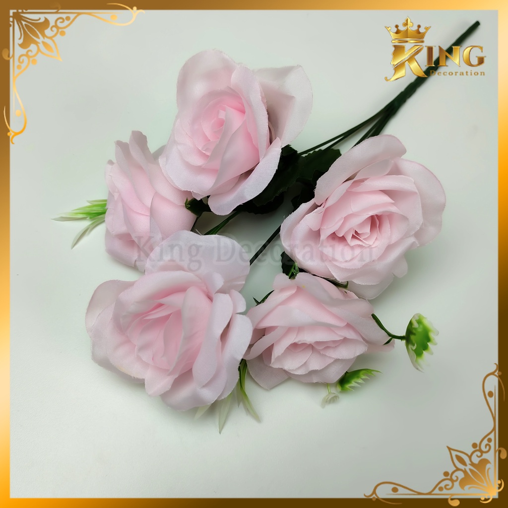 Jual BUNGA MAWAR ROSE TANGKAI 5 MURAH ARTIFICIAL - MAWAR PLASTIK ROSE ...