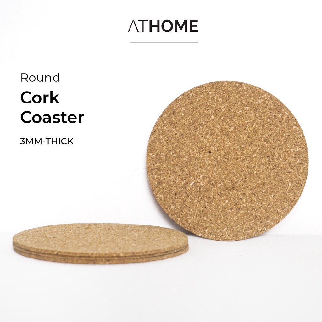 Jual ATHOME Round Cork Coaster / Tatakan Gelas Alas | Shopee Indonesia