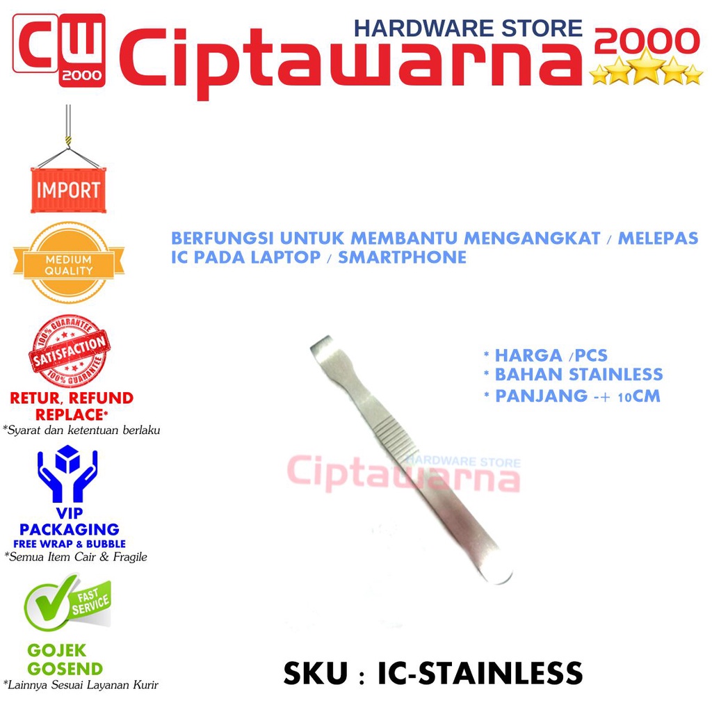 Jual Alat Sendok Pisau Ukir Pengungkit IC Stainless Hp Laptop - Cw2 ...