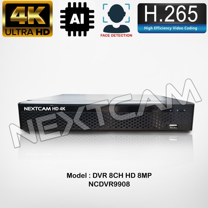 Jual Nextcam DVR/XVR/NVR Hybrid CCTV 8Channel AI FACE HD 4K Support 8MP Bisa online HP Support ...