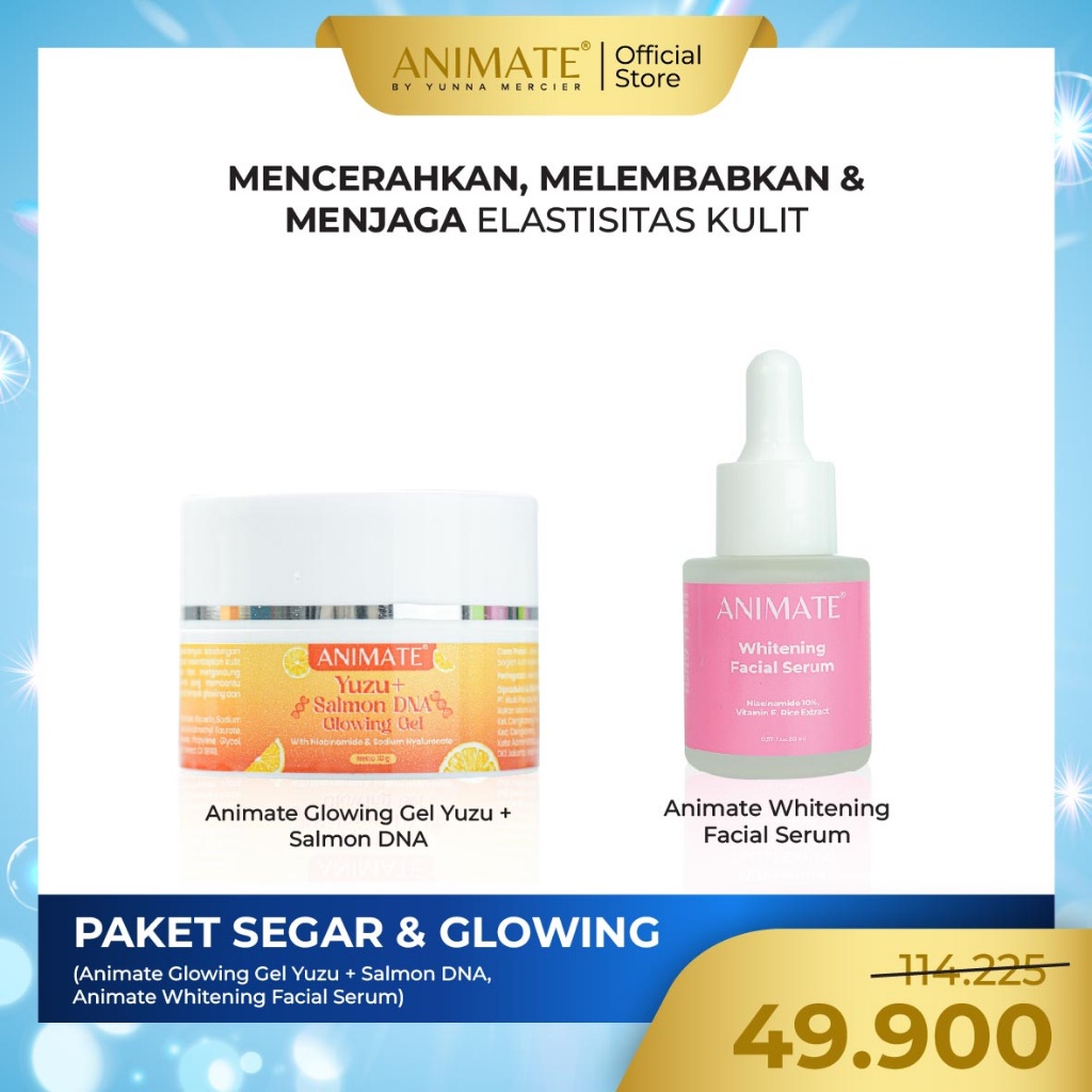 Jual "GATA" PAKET SEGAR DAN GLOWING (Animate Glowing Gel Yuzu + Salmon ...
