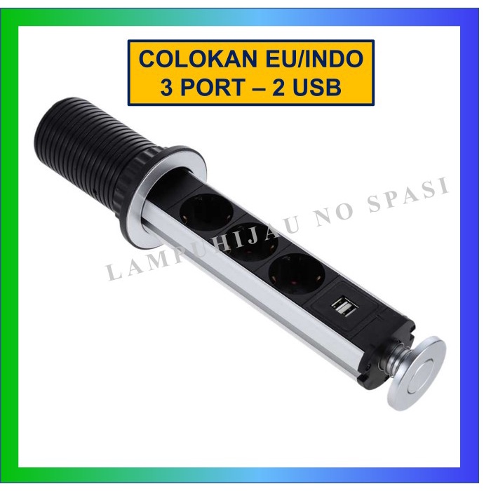 Jual Stop Kontak Tarik Tanam 4 Port UK/EU USB Table POP UP Sockets - 3 ...