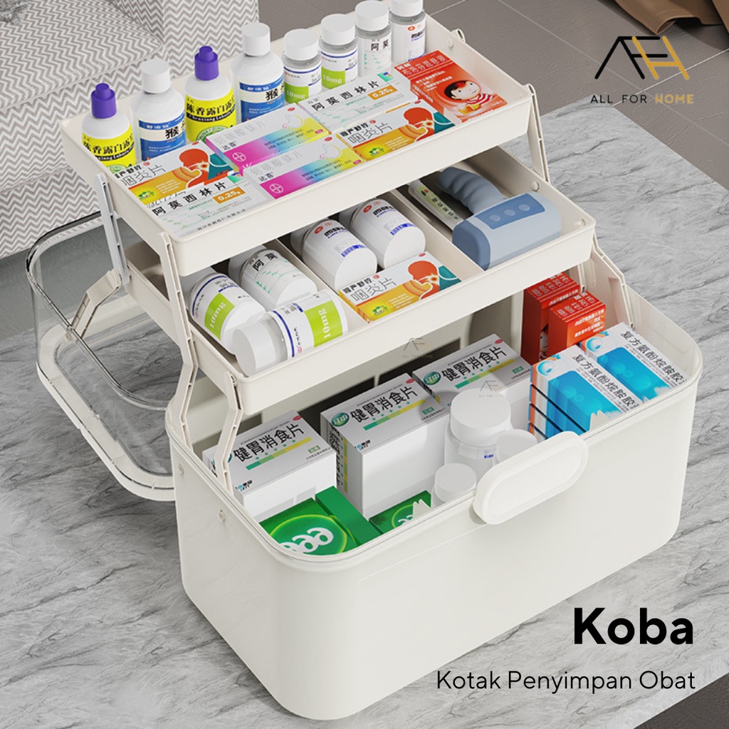 Jual AFH KOBA - Kotak Penyimpanan Obat P3k Sekat 3 Tingkat / Storage ...