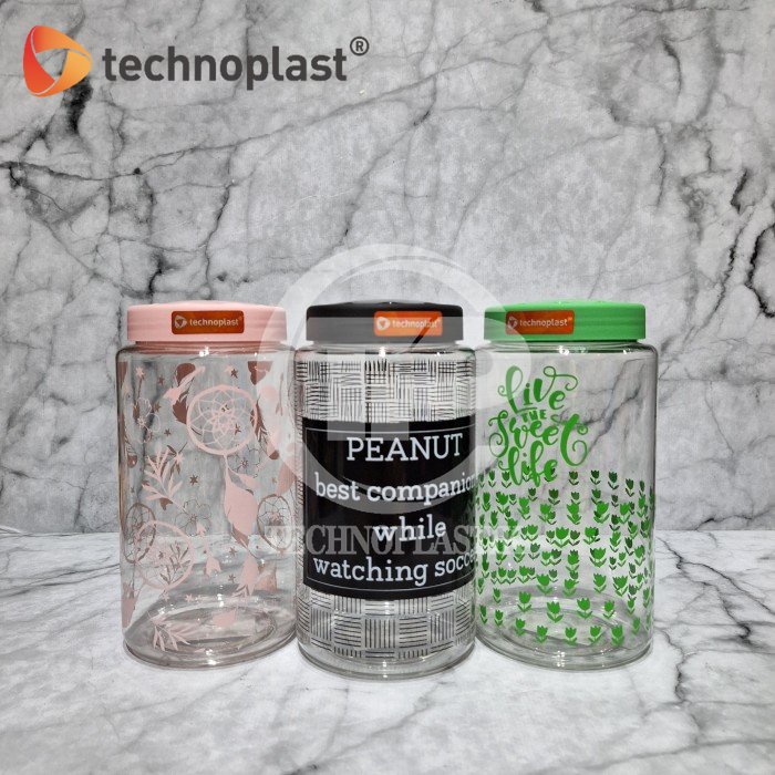 Jual TECHNOPLAST Grande Canister Toples Plastik 1280 Ml Super Murah | Shopee Indonesia