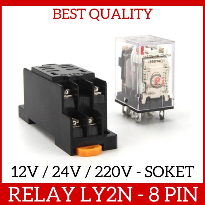 Jual Relay LY2 LY2N LY2-N 8 Pin 12V 24V 220V 12 24 220 Volt Soket Relai | Shopee Indonesia