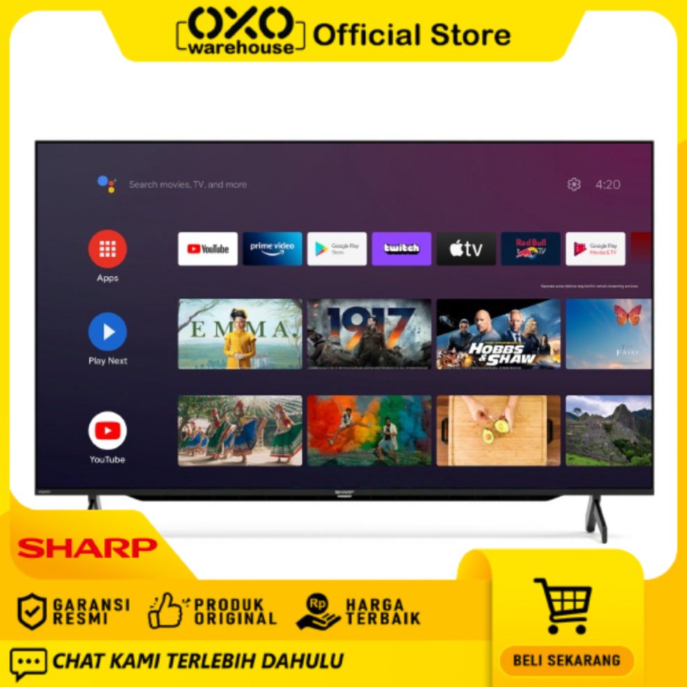 Jual Sharp Android TV 65 Inch 4T-C65DK1X 4K Ultra-HDR | Shopee Indonesia