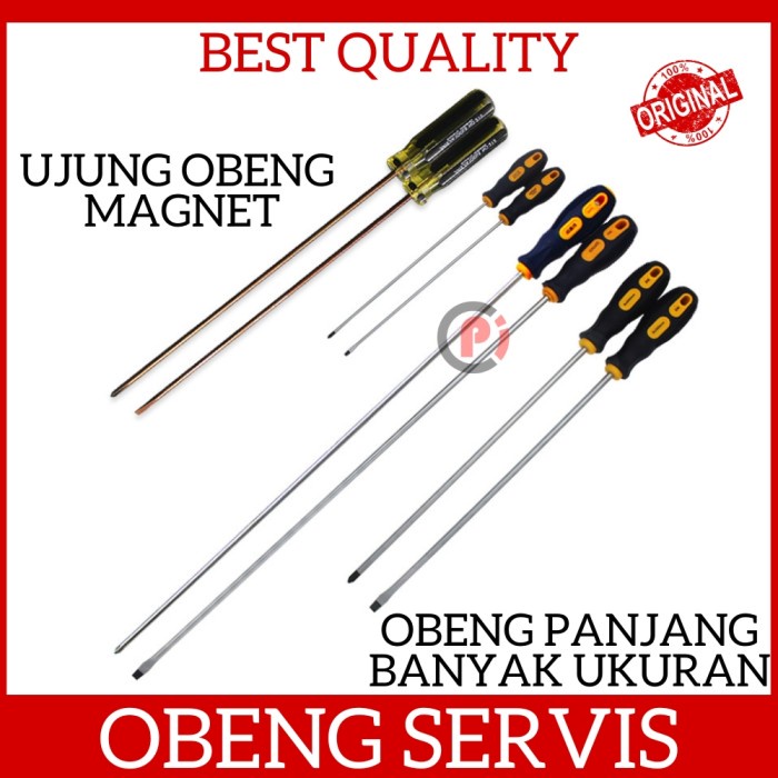 Jual Obeng Untuk Servis Ujung Magnet Minus / Plus Bunga Model Panjang ...