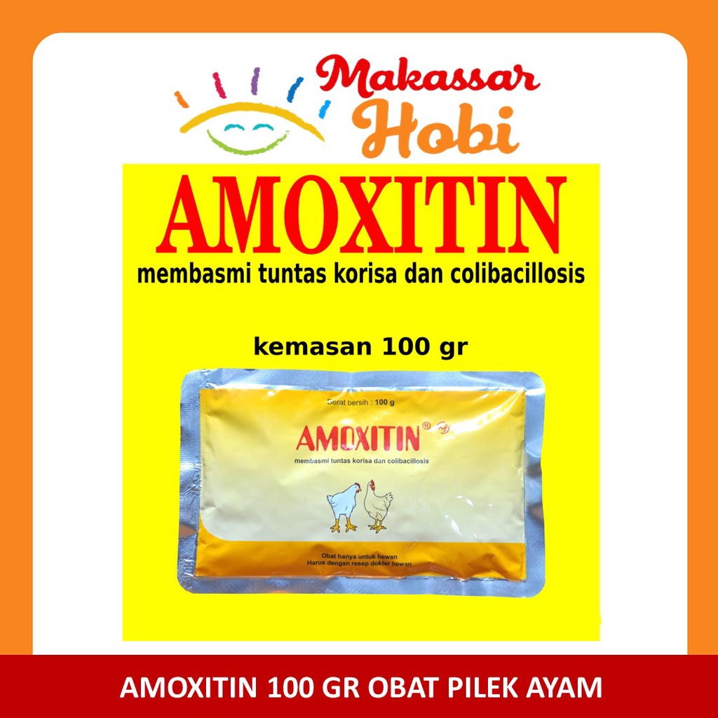 Jual Amoxitin 100 gram Obat Ayam Pilek Ngorok Colibacillosis Unggas ...