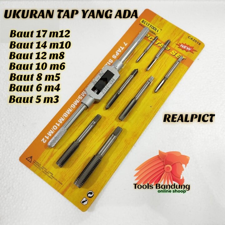 Jual HAND TAP SET SENAI DERAT BAUT M3 M4 M5 M6 M8 M10 M12 HAND TAB DRAT ...