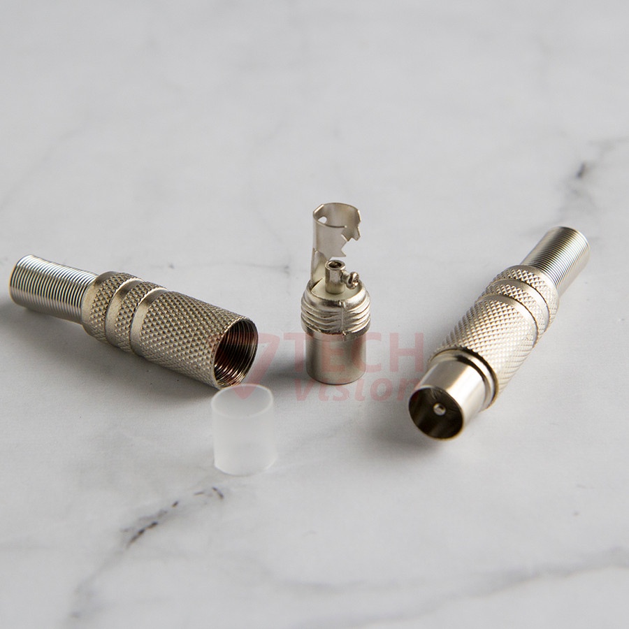 Jual Jack TV Besi Silver Per (PAL RF Antenna Male Connector) | Shopee ...