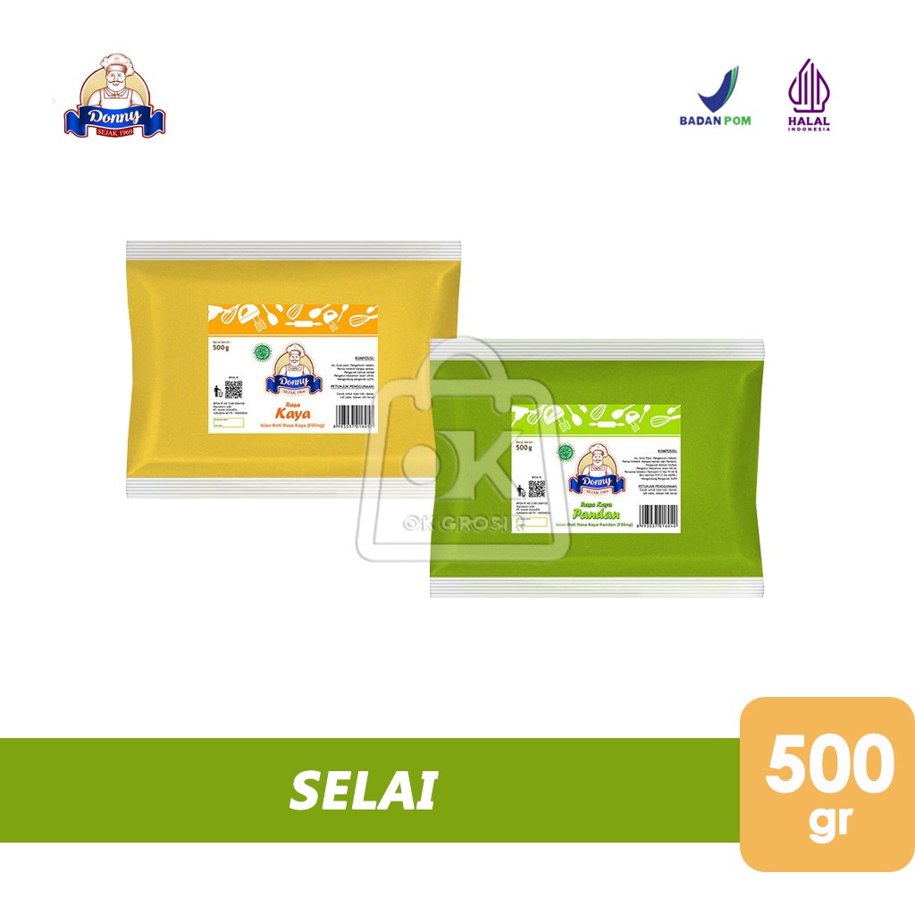 Jual Selai Isian Roti DONNY Filling Pandan / Sarikaya / Rasa Kaya (500 ...