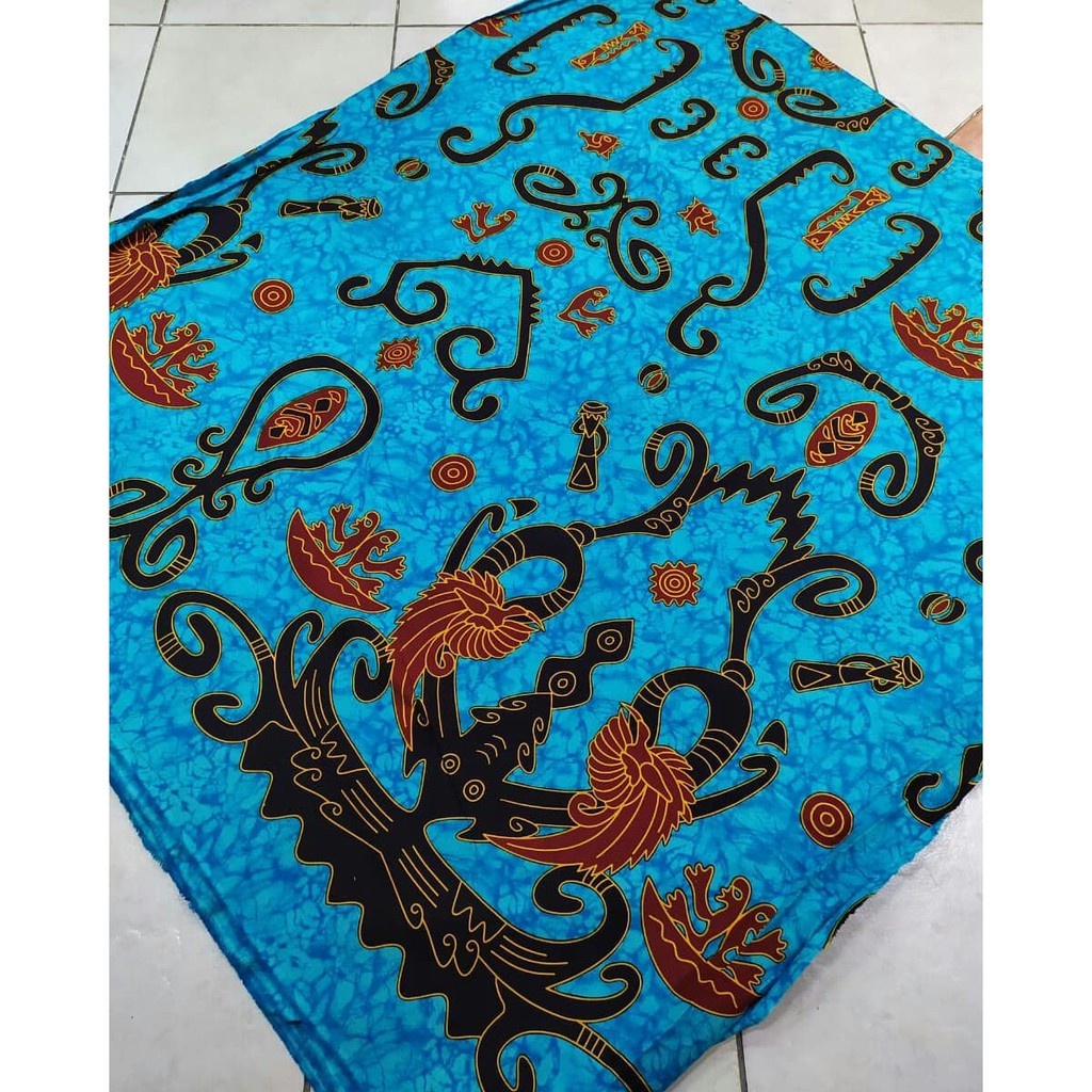 Jual Kain Batik Laweyan Solo Motif Papua warna biru Premium ) | Shopee ...