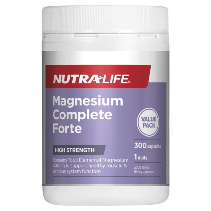 Jual NutraLife Magnesium Complete Forte 300 Capsules Exclusive Size ...