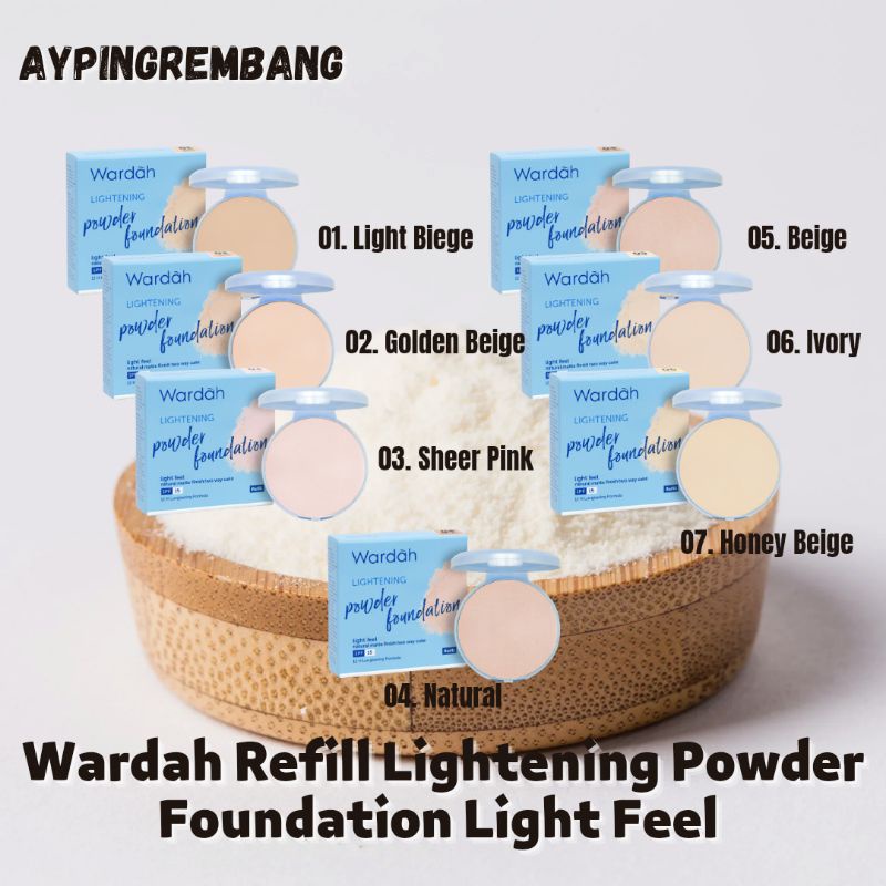Jual Wardah Refill Lightening Powder Foundation Light Feel (kemasan ...