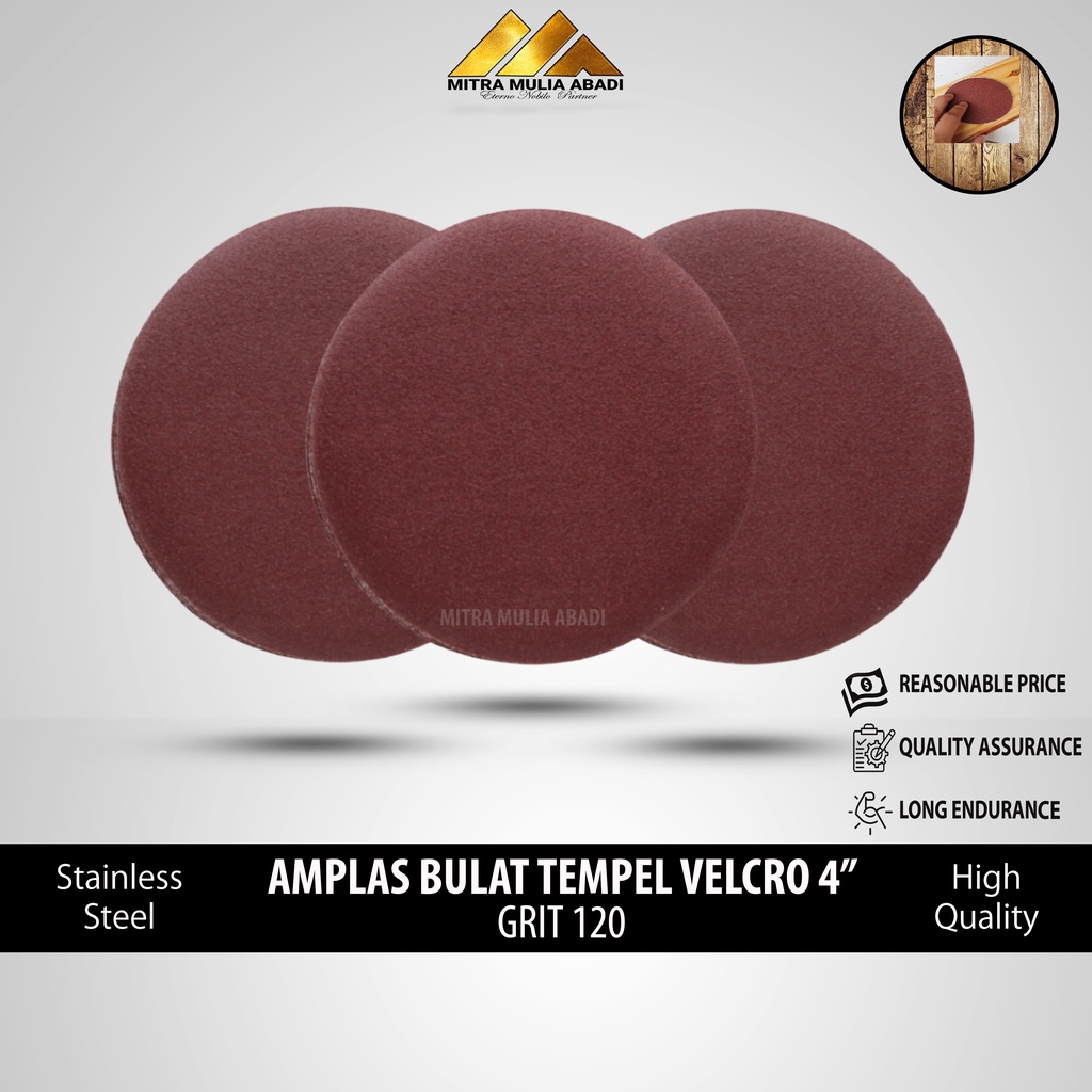 Jual Amplas Bulat Tempel Velcro 4" Grit 120 - Amplas Tempel | Shopee ...
