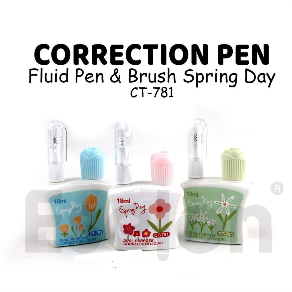 Jual Correction Pen+ Kuas Karakter / Tipex Pen + Kuas/ Tipex 2 fungsi ...