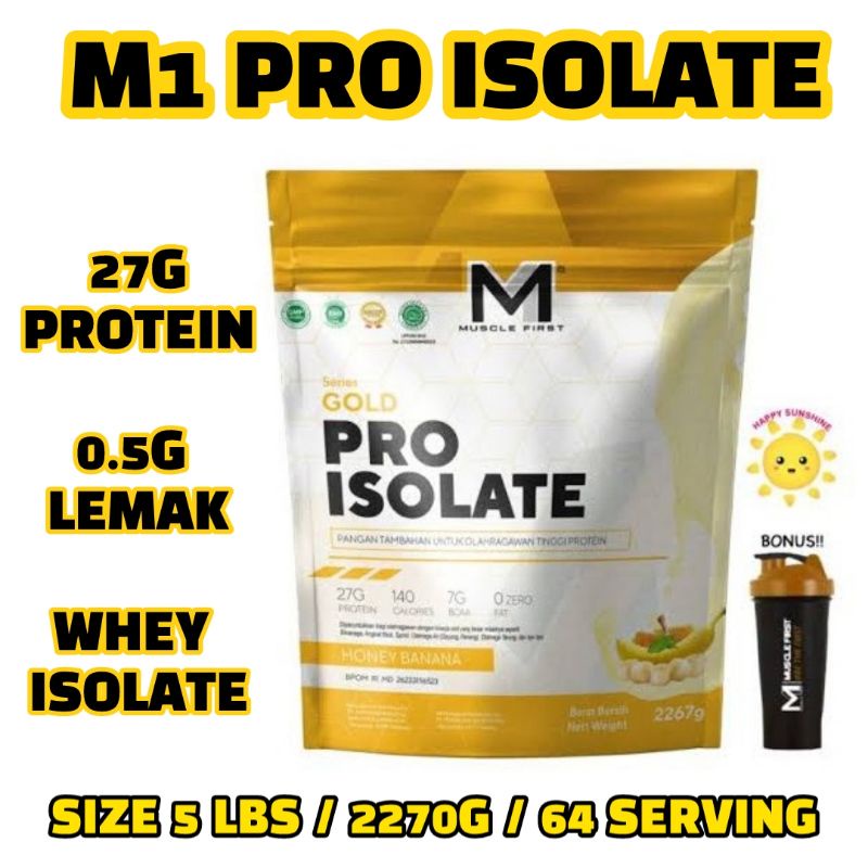 Jual [PROMO!] M1 MUSCLEFIRST GOLD PRO ISOLATE 5 LBS BPOM WHEY PROTEIN ...