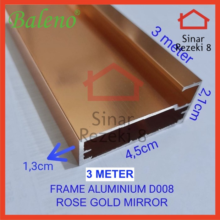 Jual Frame Kaca Rose Gold Mirror Profil Aluminium Bingkai Lemari FA 128 ...