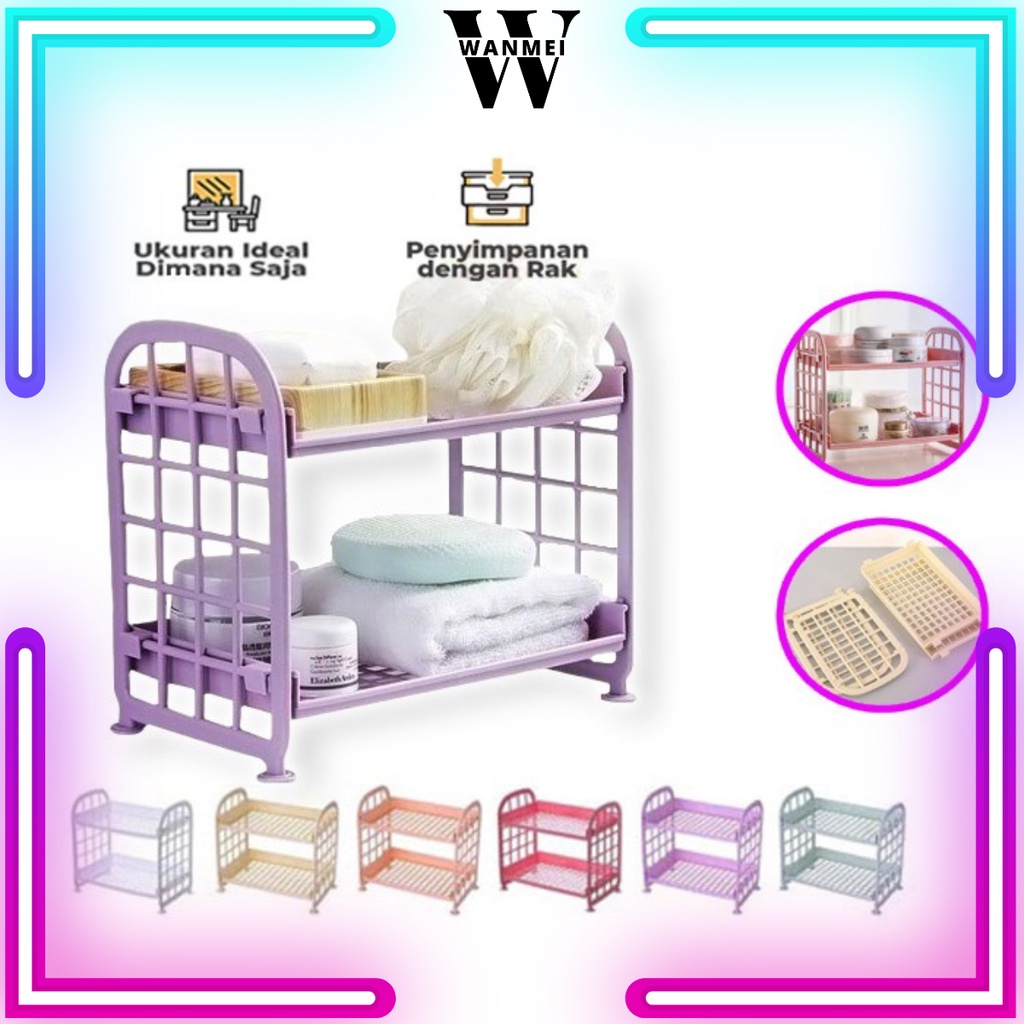 Jual WM Rak Plastik Susun Mini / Rak 2 Susun Mini / Rak Meja Mini 2 ...