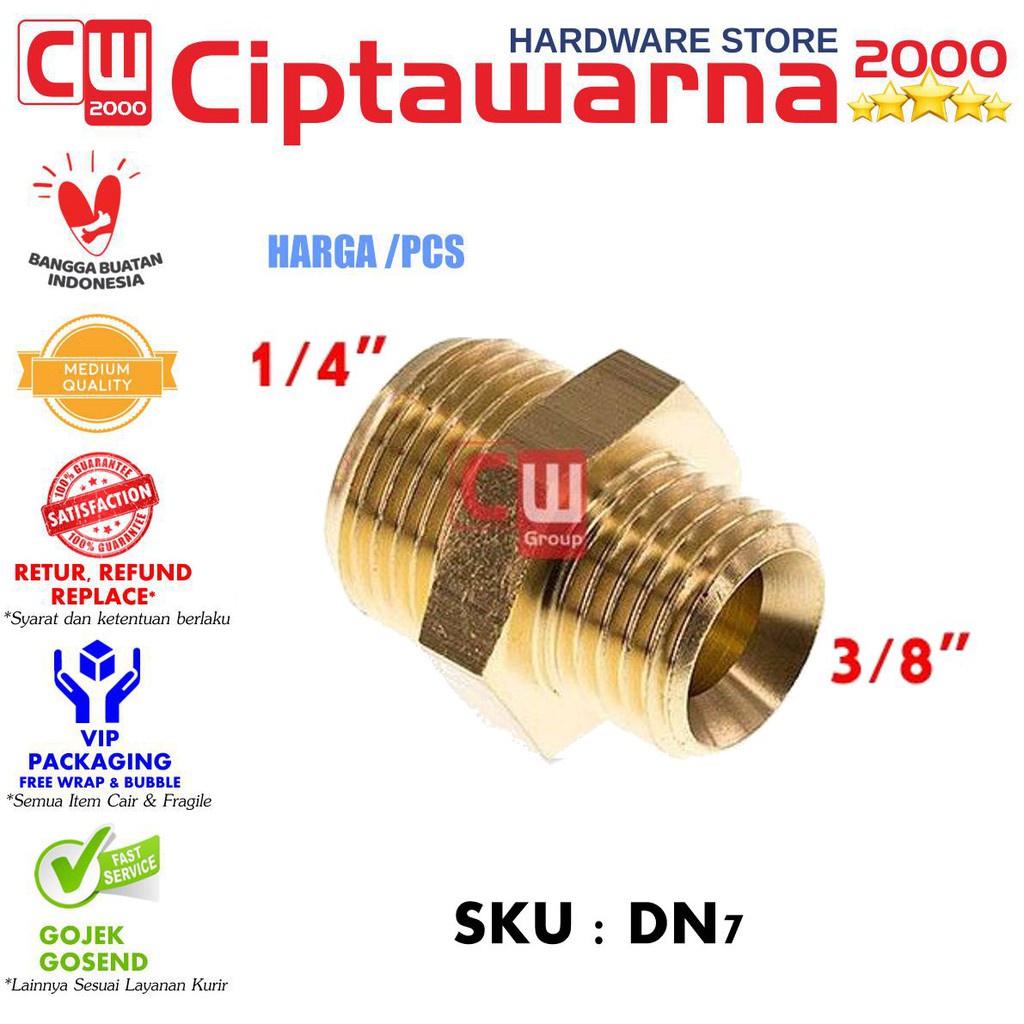 Jual Adapter Double Nipple Dobel Nepel 1/4m X 3/8m Kuningan | Shopee Indonesia