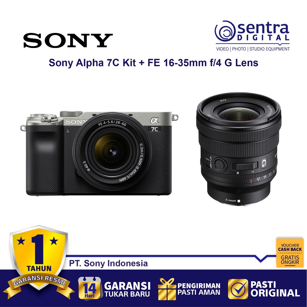 Jual Sony Alpha 7C / A7C Kit Silver with FE PZ 16-35mm f/4 G Lens ...