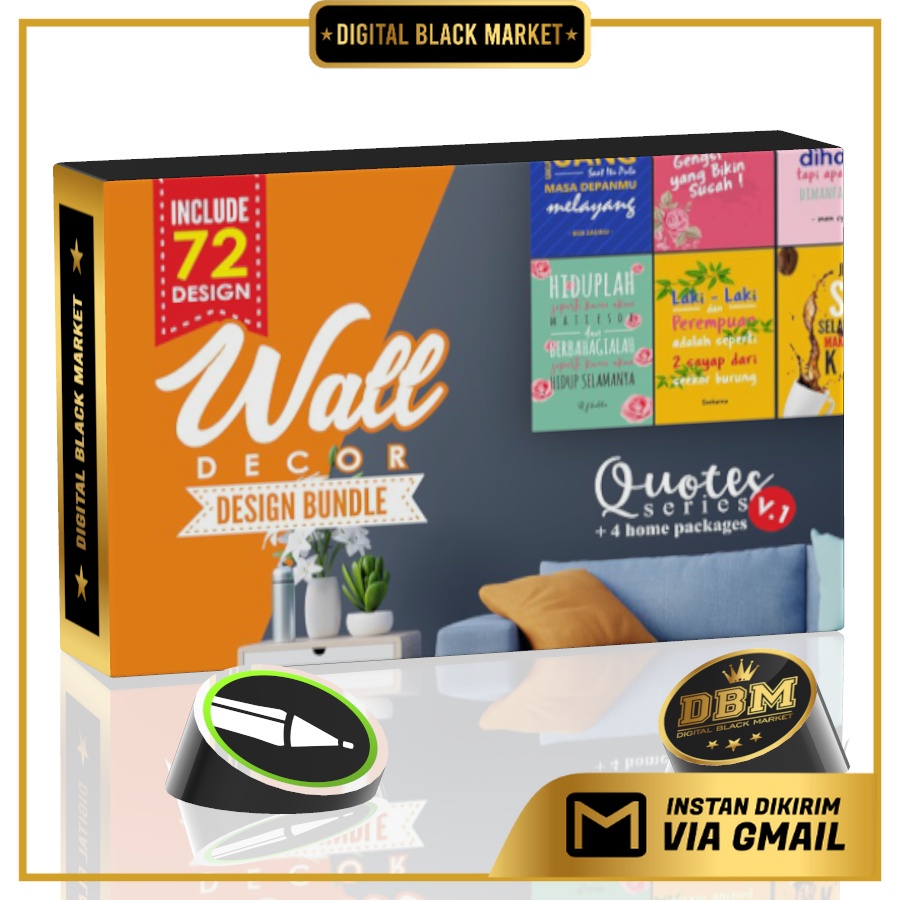 Jual ID210001 - 72 Desain Wall Decor Quotes Series V1 CorelDraw V17 ...