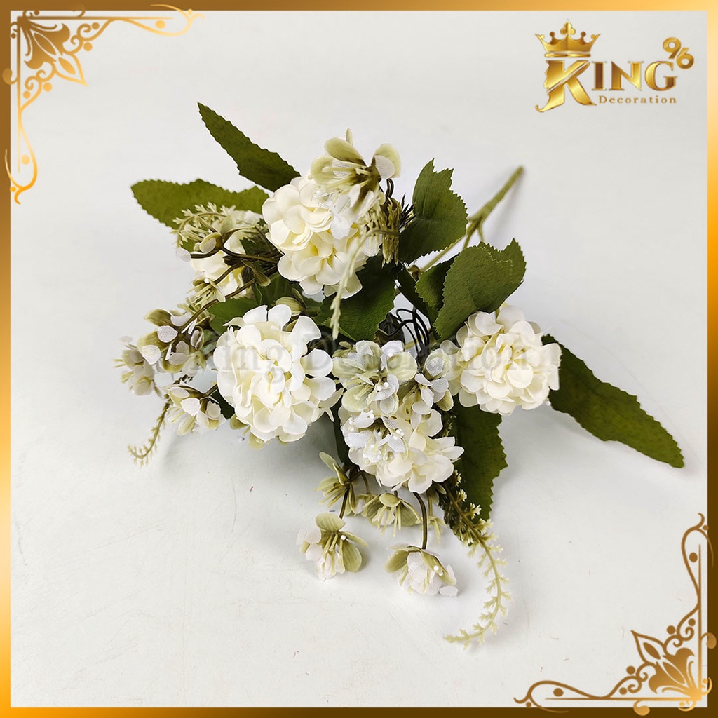 Jual Bunga Pom - Pom Panca Warna Cabang 6 Artificial Hydrangea Seruni ...
