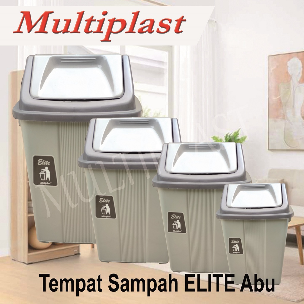 Jual Tempat Sampah 5 Liter ELITE Abu / Tempat Sampah Tutup 5L Abu MULTIPLAST | Shopee Indonesia