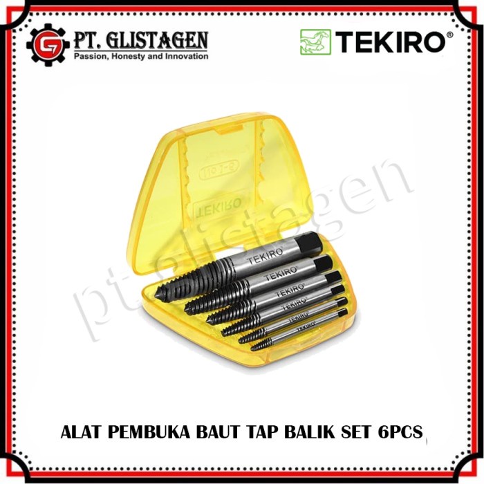 Jual Alat Pembuka Baut Tap Balik Screw Extractor Set 6 Pcs Tekiro ...