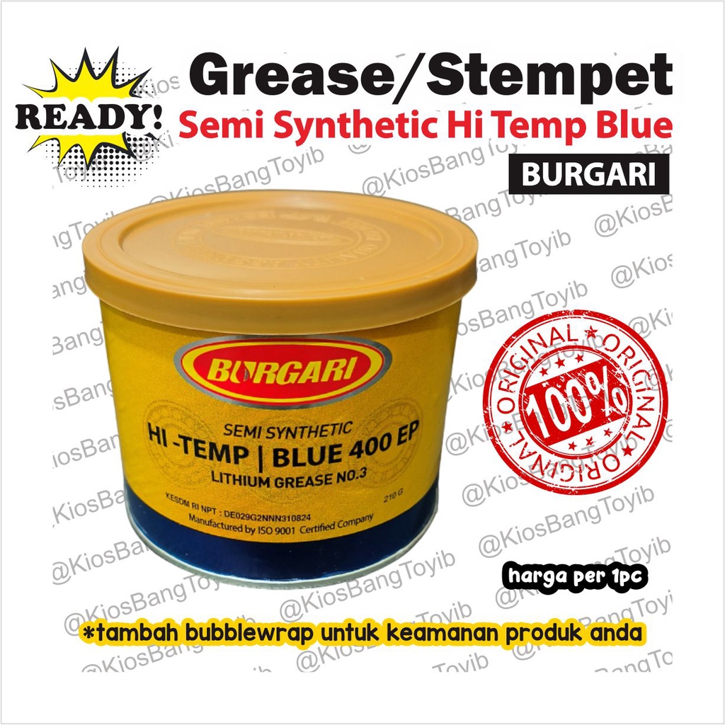 Jual Grease Stempet Gemuk Semi Synthetic Hi Tem Blue 400 EP BURGARI 210 ...