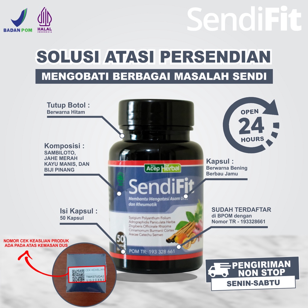 Jual SendiFit Asli Acep Herbal / Obat Asam Urat Rematik Radang Sendi ...
