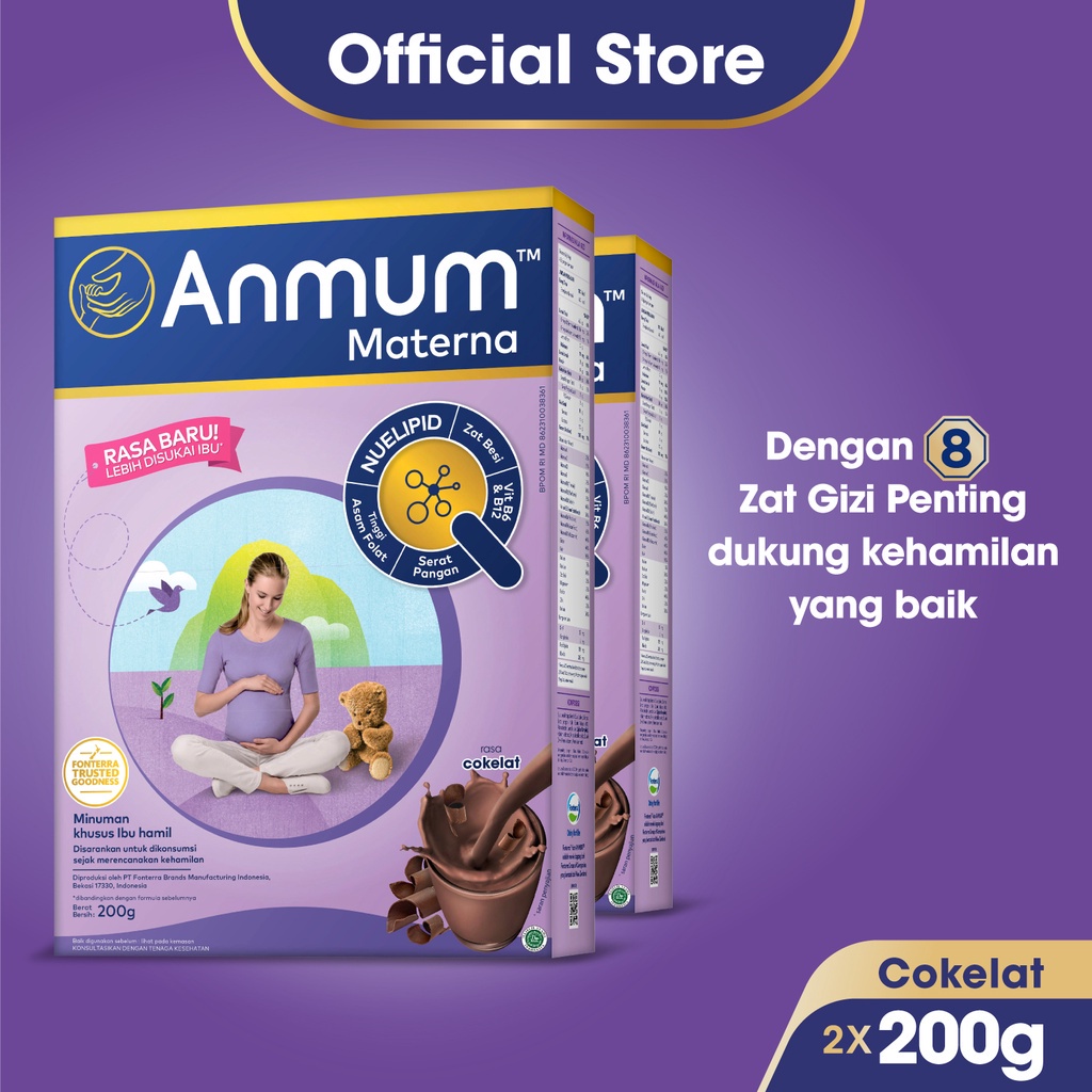 Jual Anmum Materna Susu Nutrisi Ibu Hamil Cokelat 2 x 200g | Shopee ...