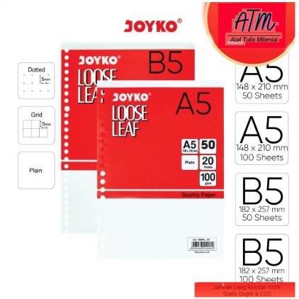 Jual Loose Leaf Kertas Isi File Binder Joyko | Shopee Indonesia