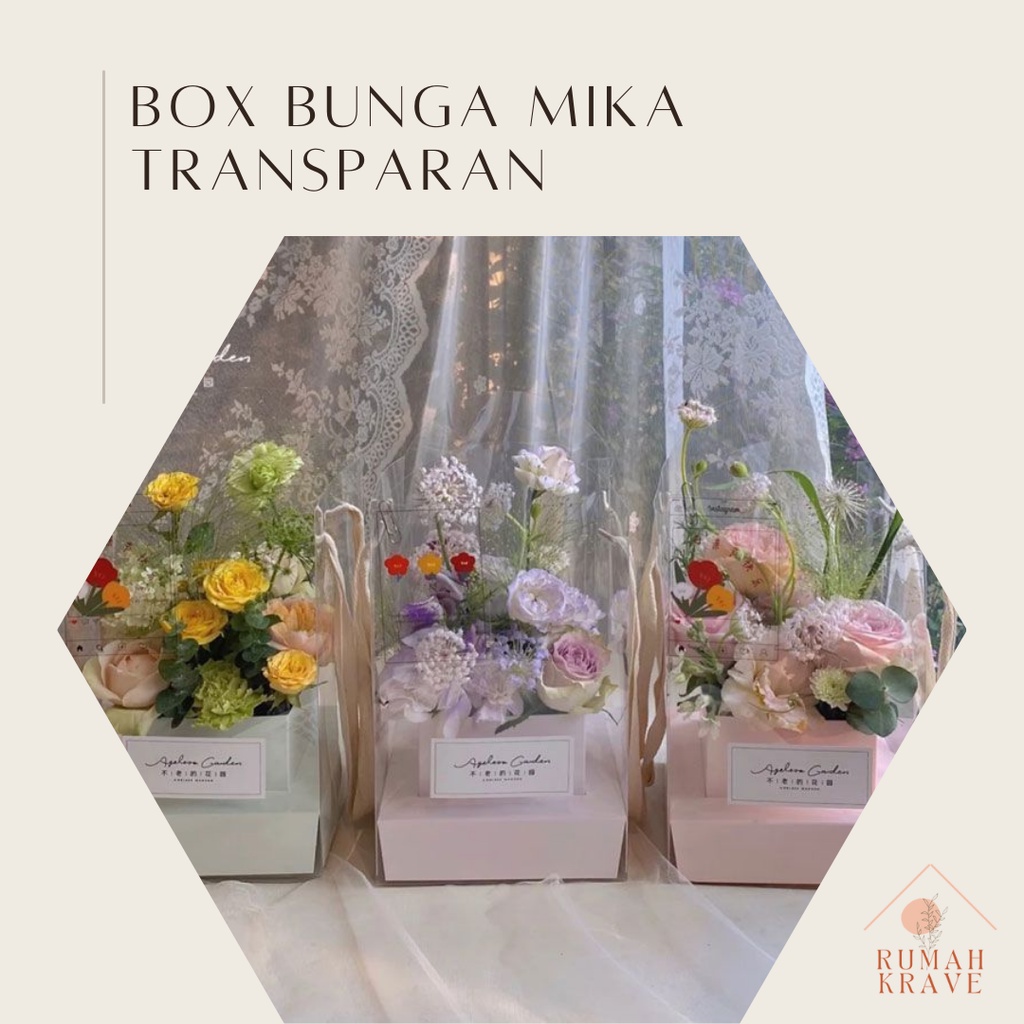 Jual RUMAH KRAVE - Box Bunga Mika Transparan Portable Instan Flower Box ...
