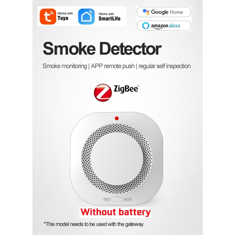 Jual Smart Smoke Detector ZigBee Home Automation Tuya 80dB Smartlife ...