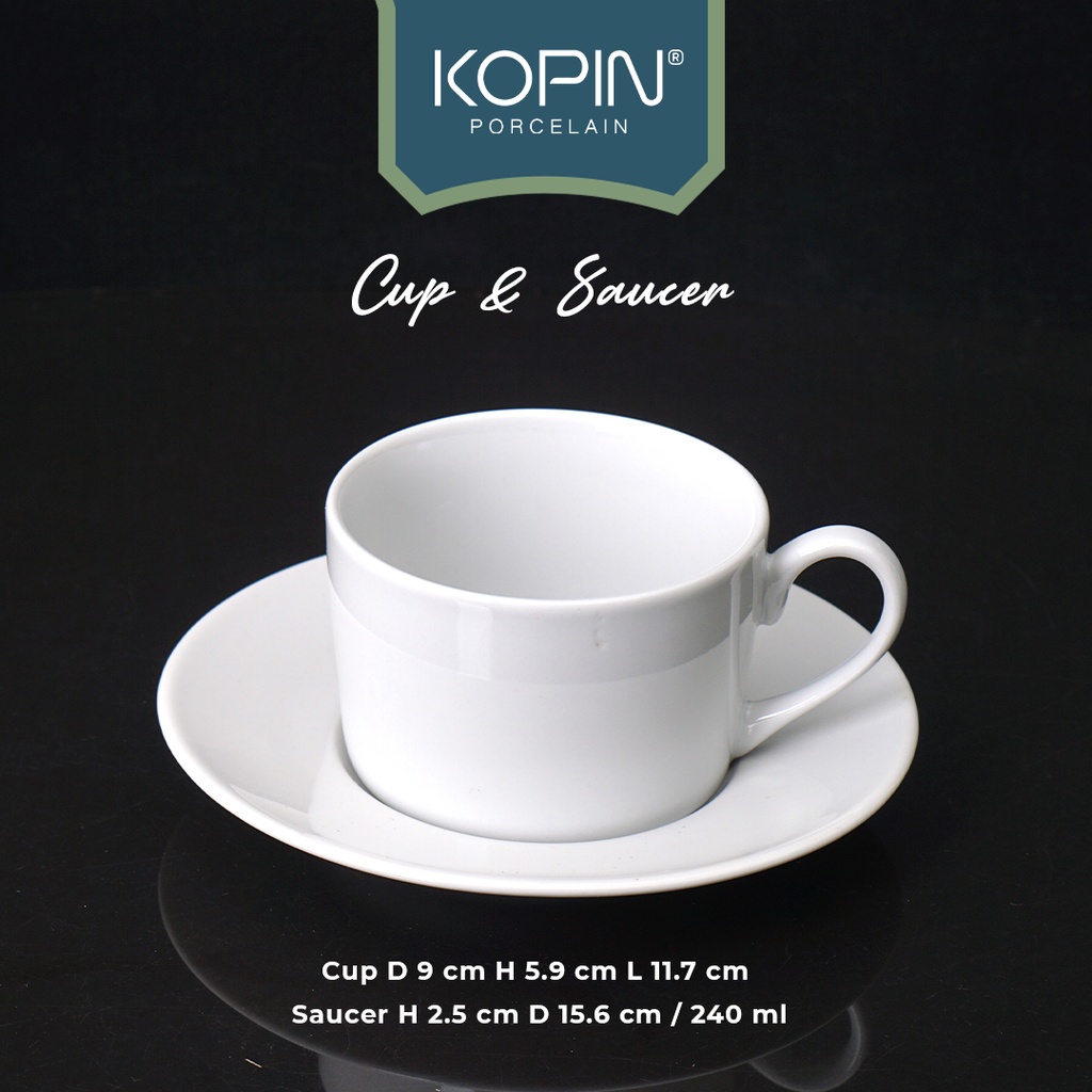 Jual Cangkir Kopi/Teh Keramik Porcelain Polos Putih 1 Pasang Volume 240 ...