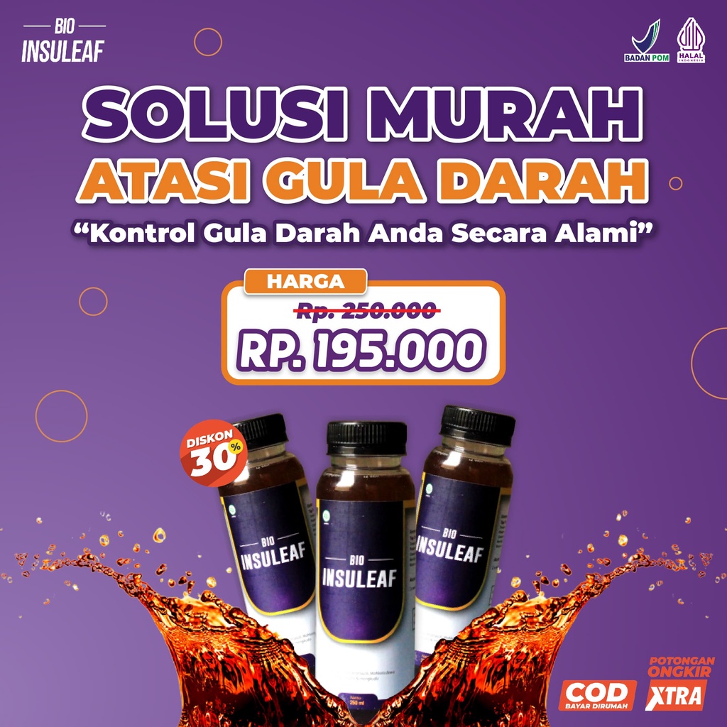Jual Bio Insuleaf Herbal Diabetes dan Gula Darah Original 1 Botol ...