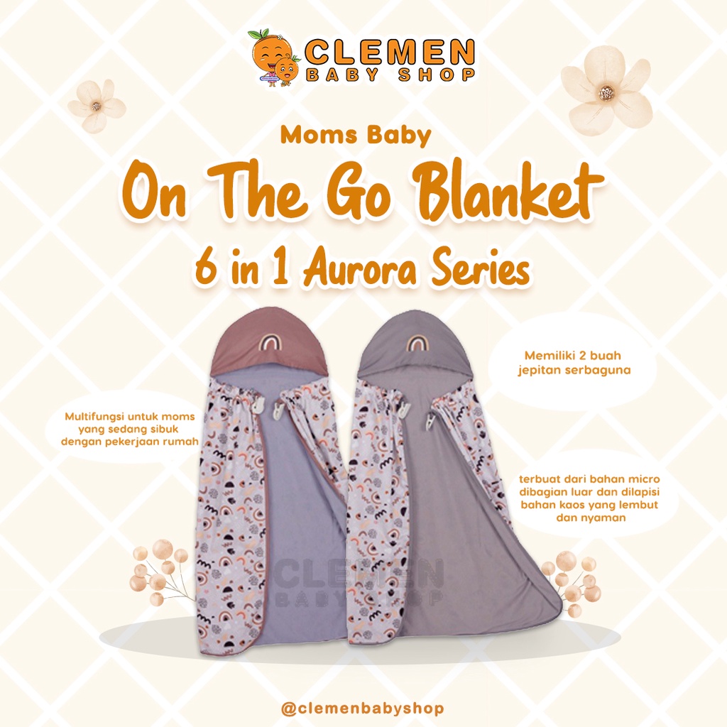 Jual Moms Baby On The Go Blanket 6 in 1 Aurora Series | Shopee Indonesia