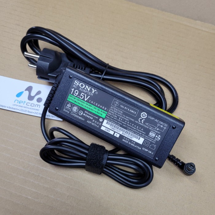 Jual CHARGER LAPTOP SONY VAIO ( 19.5V - 4.7A ) ORIGINAL ADAPTOR VGP VPC BARU netcom | Shopee ...