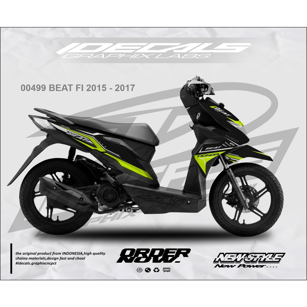 Jual 00499 sticker decals fullbody honda beat fi 2015-2018 tema garis ...