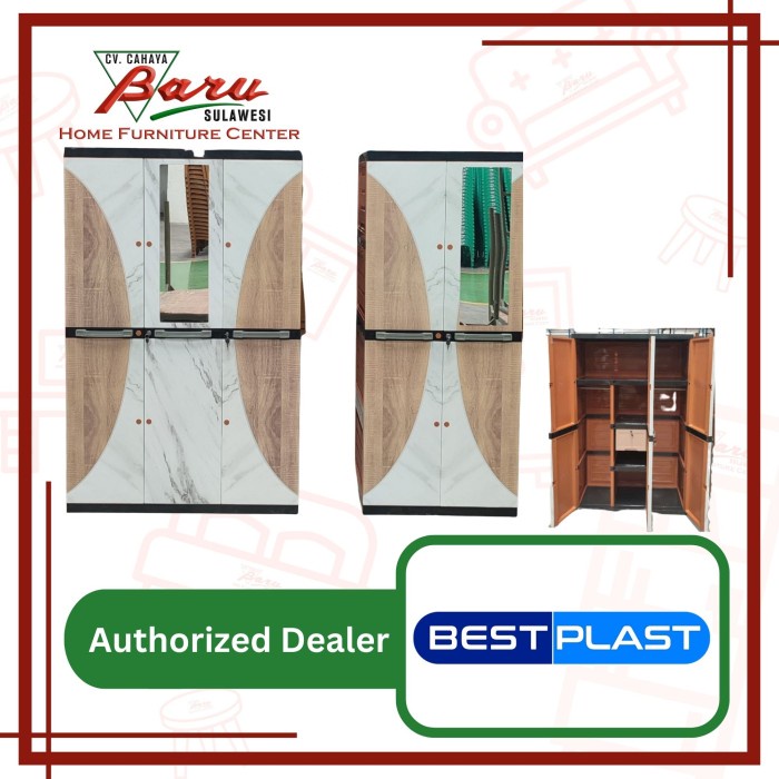 Jual Lemari Plastik BestPlast 2 / 3 Pintu Gantung + Cermin - KHUSUS ...