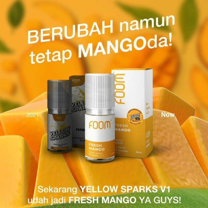 Jual Liquid Foom Fresh Mango Salt Nic 30MG 30ML by Foom Lab / Yellow ...