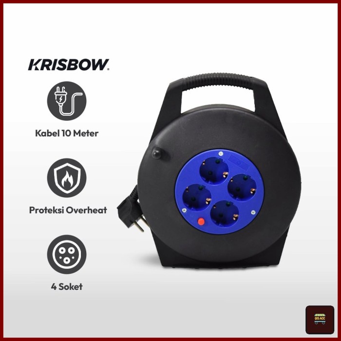Jual KRISBOW Colokan Listrik Kabel Roll 4 Lubang 10 Mtr | Shopee Indonesia