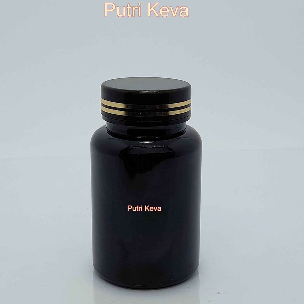 Jual Botol 135 ml Hitam Line Gold Tablet / Botol 135 ml Hitam / Botol ...