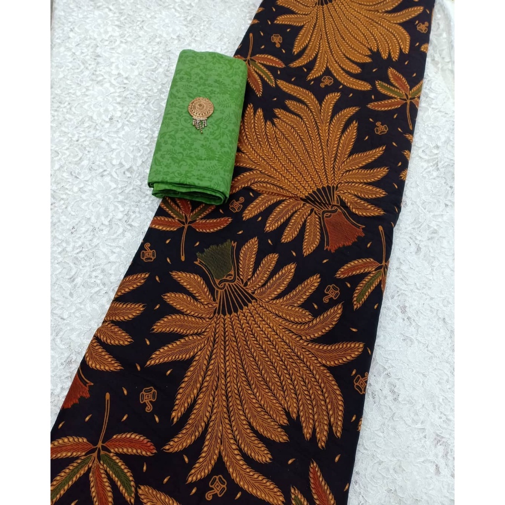 Jual Kain Batik Laweyan Solo motif padi seikat colet ( Sogan ) | Shopee ...