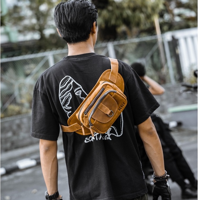 Jual Waistbag Pria Keren Tas Pinggang Kulit Pria Model Dada Terbaru ...
