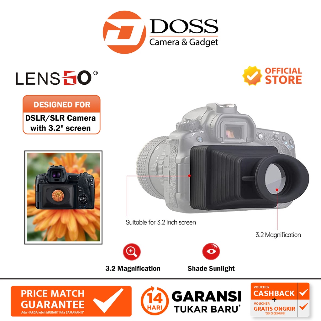 Jual Lensgo Camera LCD Viewfinder Screen Magnification up to 3,2" | Shopee Indonesia