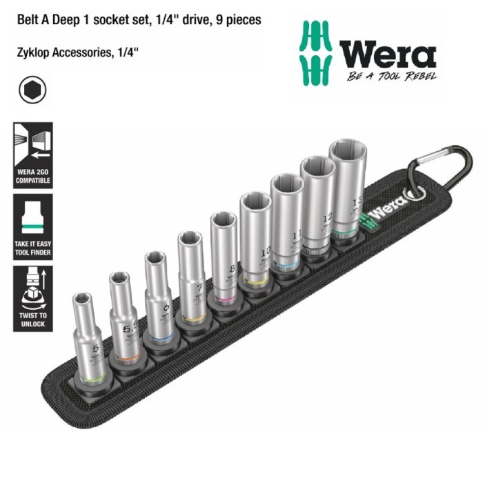 Jual Mata Sock Hex Wera 05004525001 Kunci Shock Socket Set 1/4 Inch ...